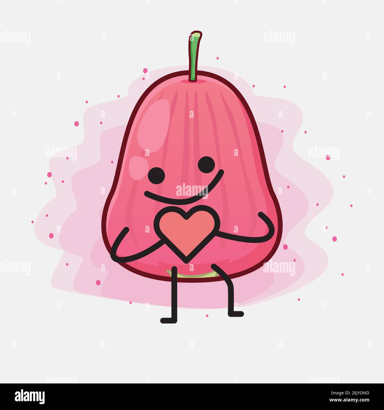 Vector Illustration of Java Apple Fruit Character with cute face ...