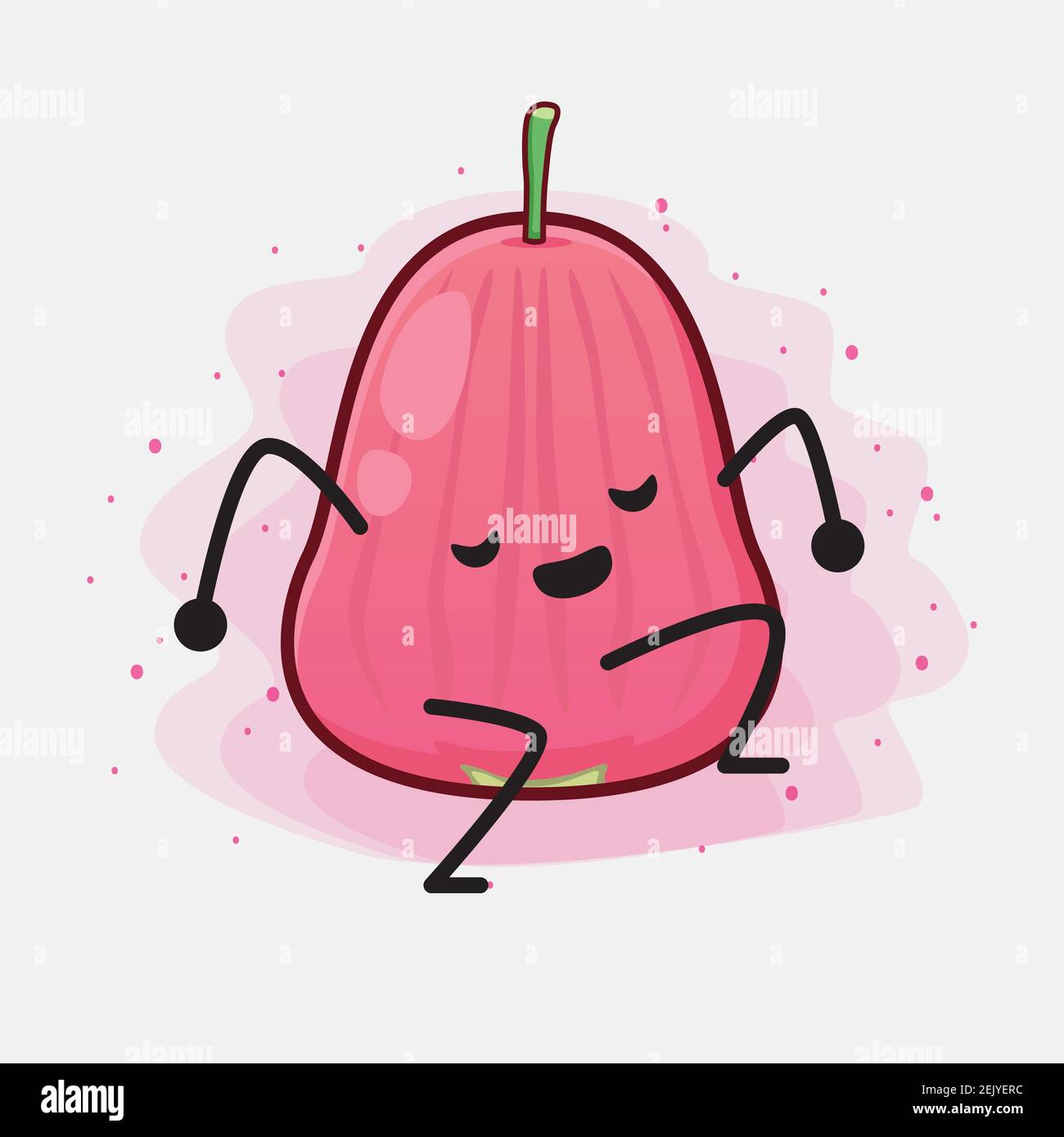 Vector Illustration of Java Apple Fruit Character with cute face ...