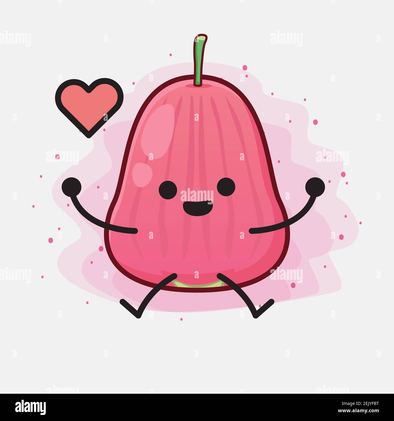 Vector Illustration of Java Apple Fruit Character with cute face ...