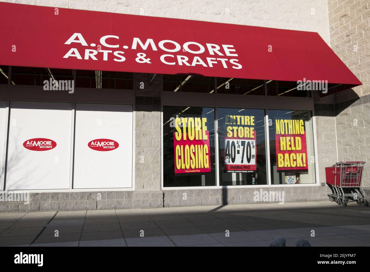 'Store Closing' signage outside of a A.C. Moore retail store location ...