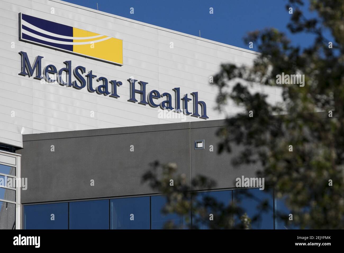 A logo sign outside of the headquarters of MedStar Health in Columbia ...