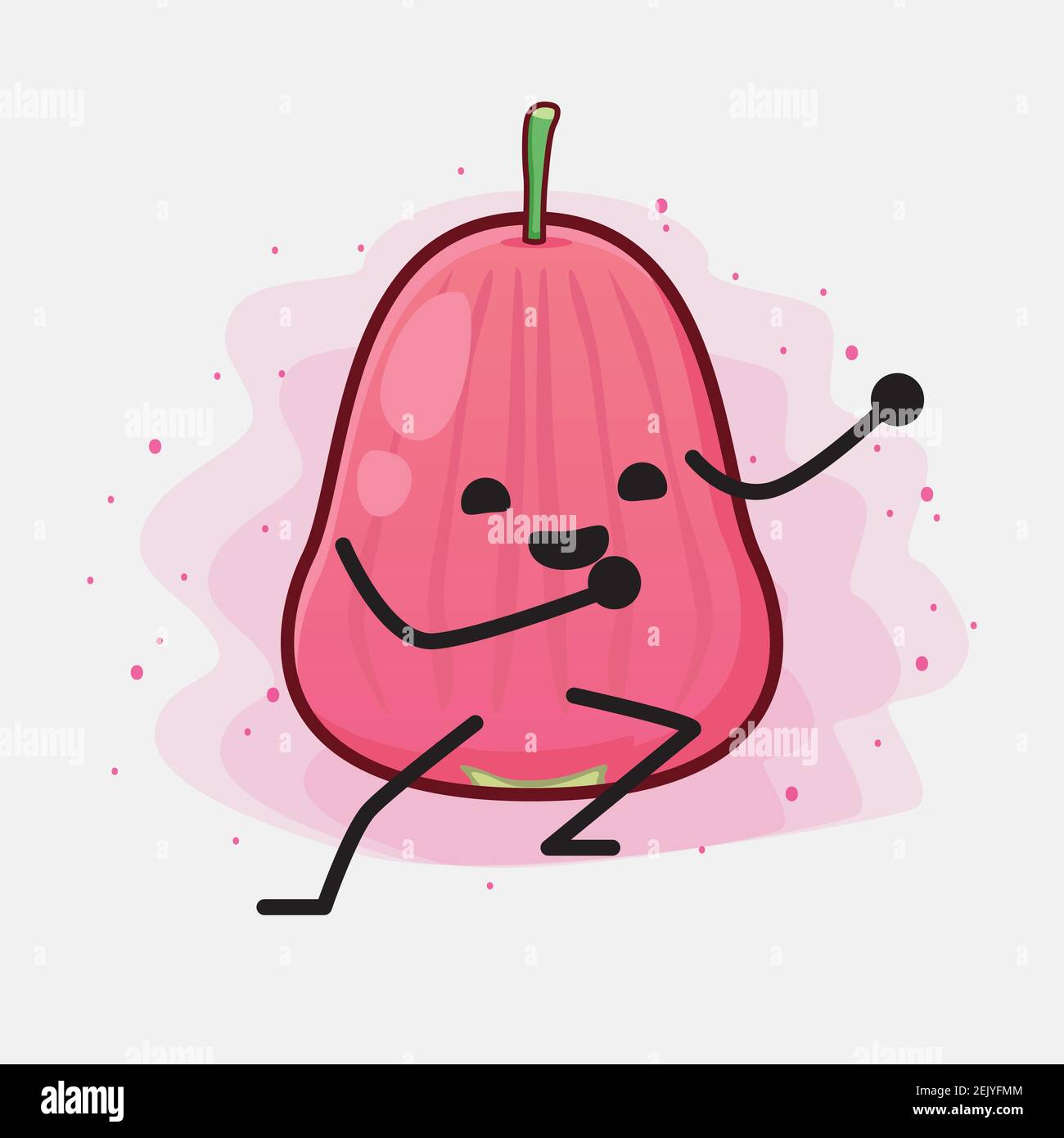 Vector Illustration of Java Apple Fruit Character with cute face ...