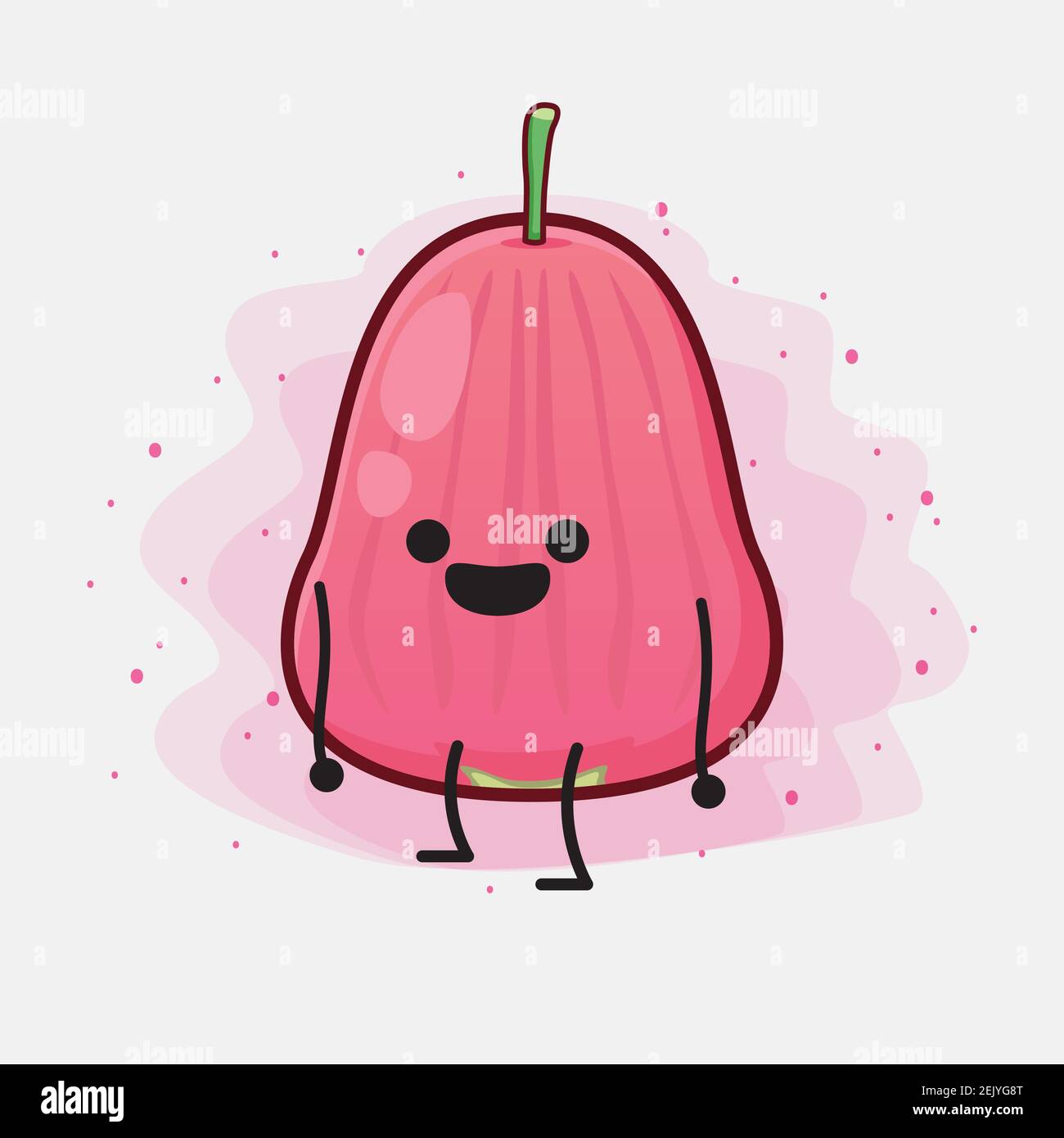 Vector Illustration of Java Apple Fruit Character with cute face ...