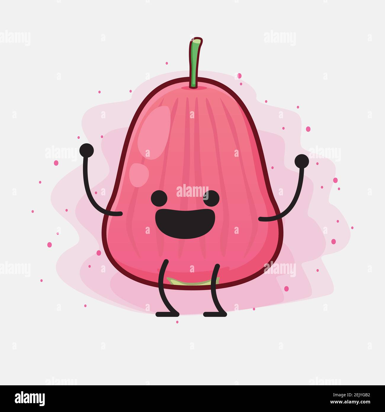 Vector Illustration of Java Apple Fruit Character with cute face ...