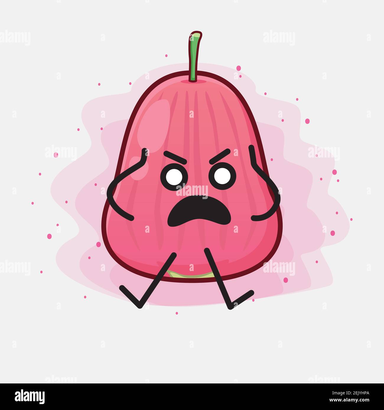 Vector Illustration of Java Apple Fruit Character with cute face ...
