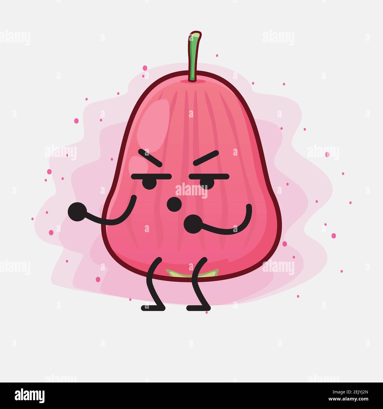Vector Illustration of Java Apple Fruit Character with cute face ...