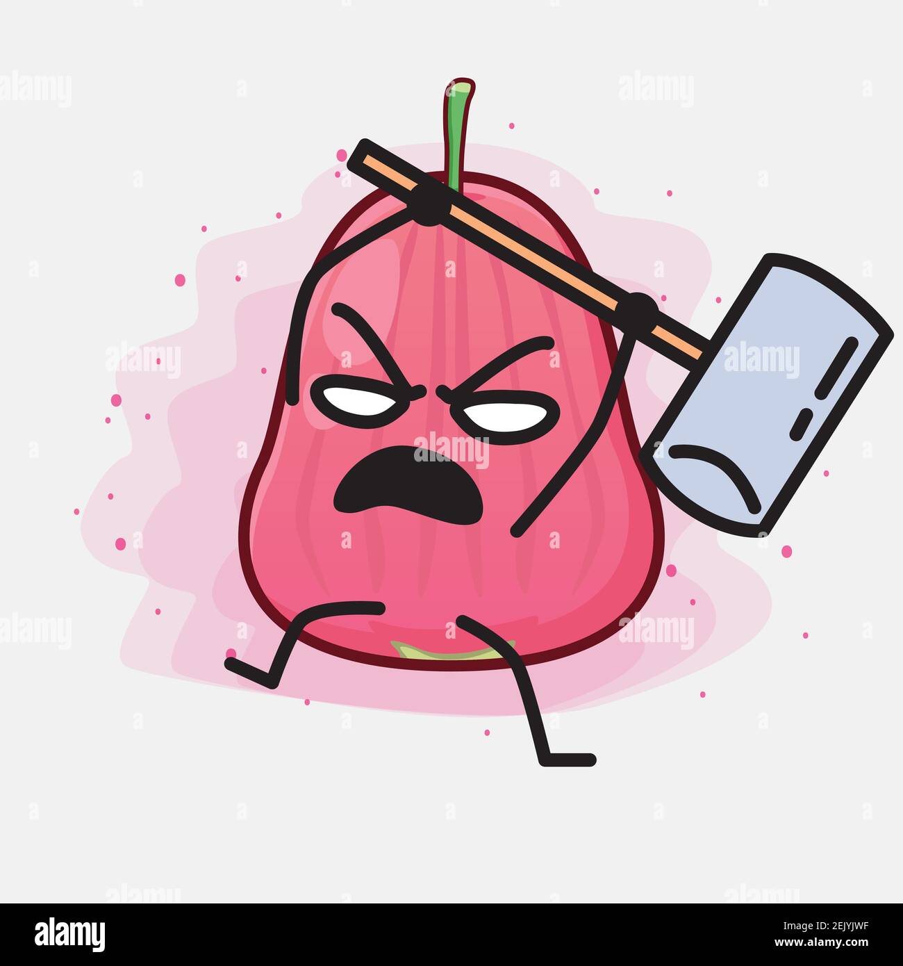 Vector Illustration of Java Apple Fruit Character with cute face ...