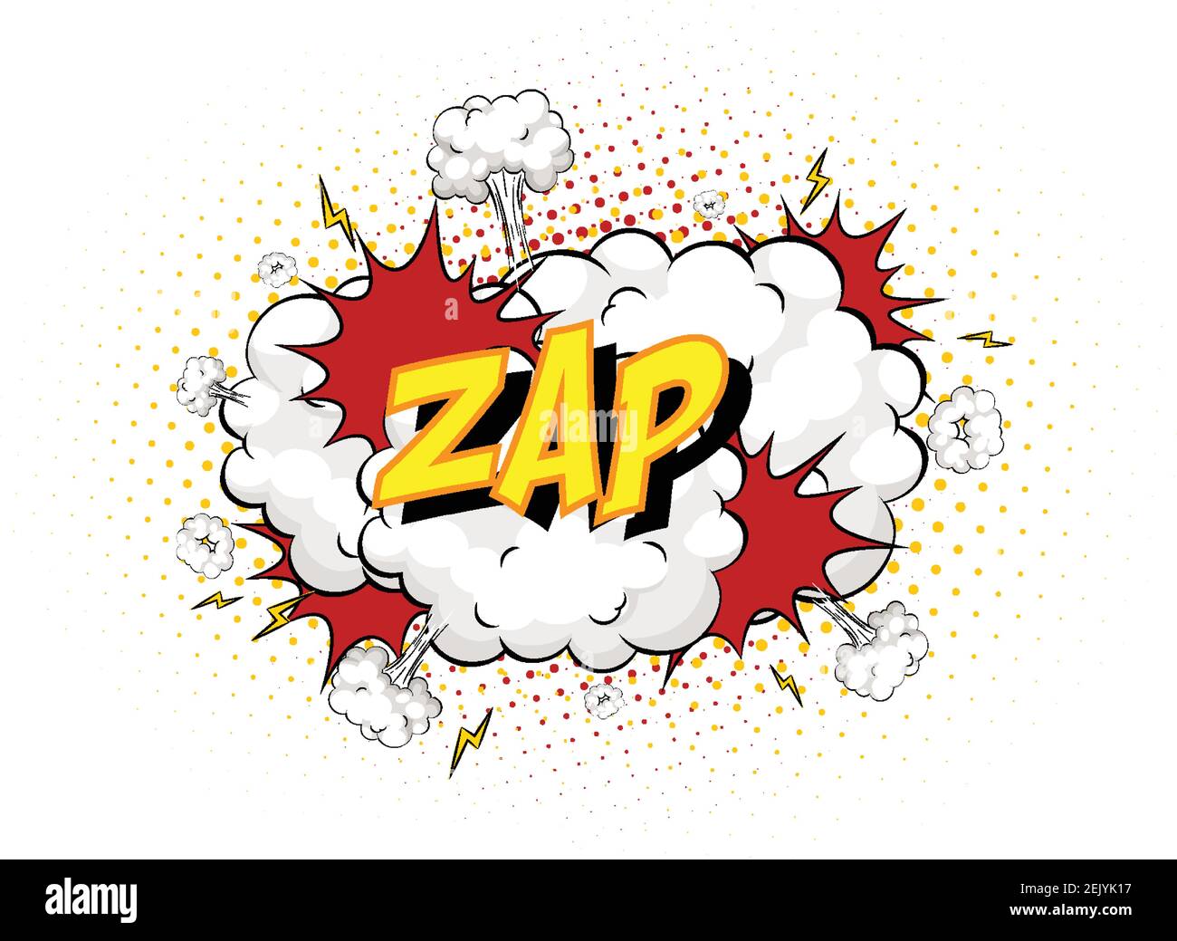 Word Zap on comic cloud explosion background illustration Stock Vector ...