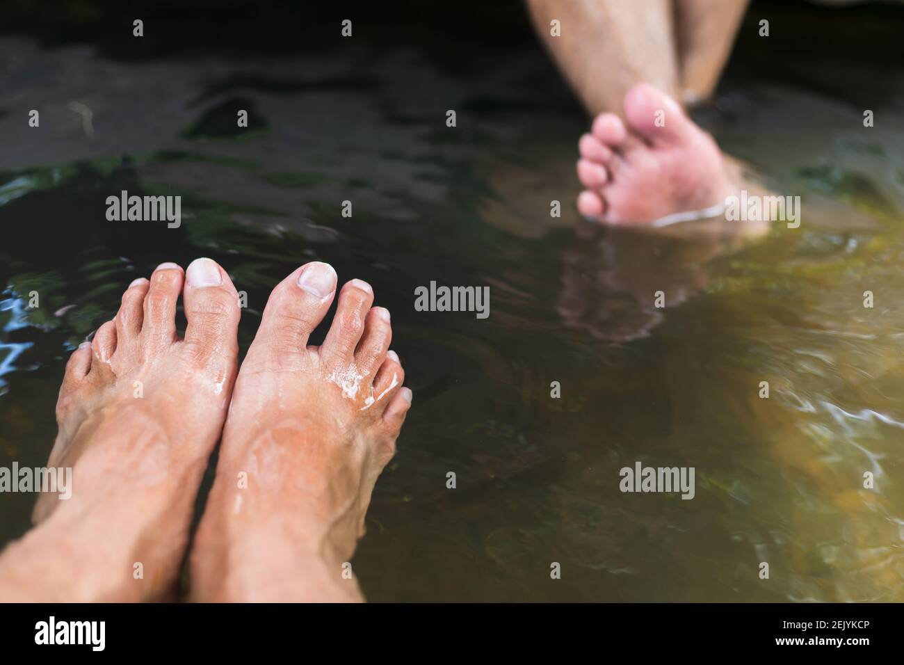 foot soak onsen tourist at Sankampaeng hot springs Chiang Mai ...