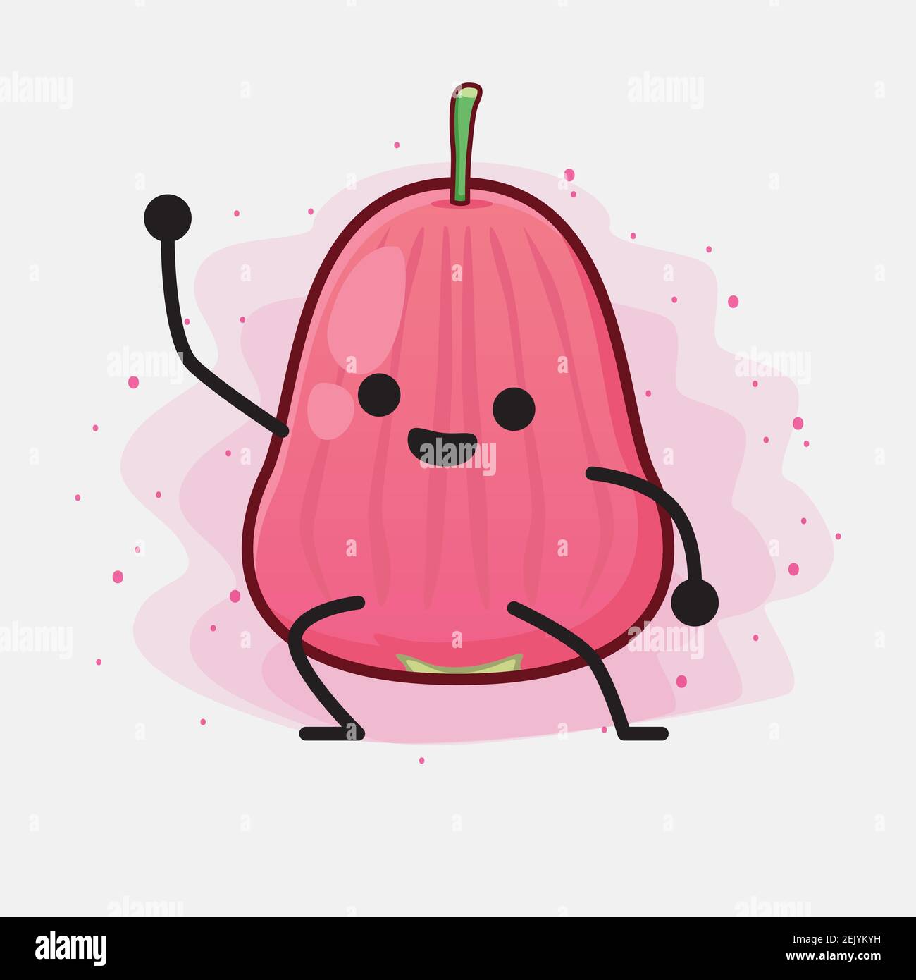Vector Illustration of Java Apple Fruit Character with cute face ...