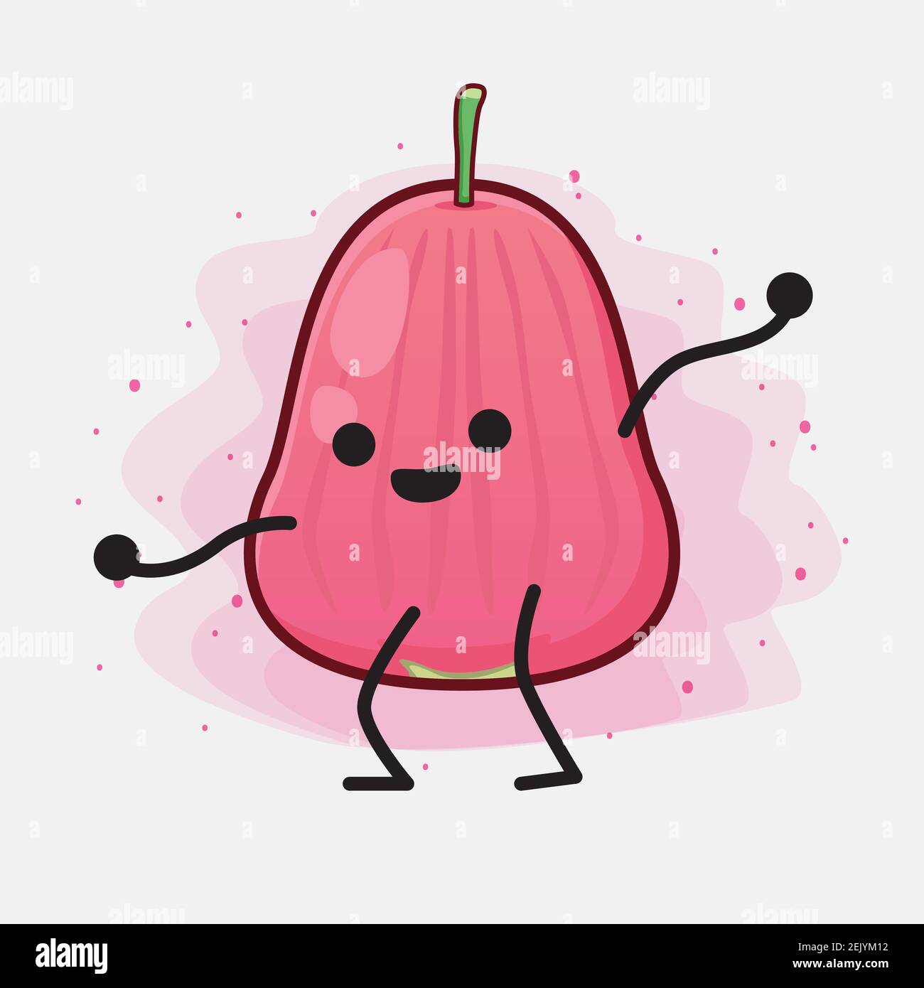 Vector Illustration of Java Apple Fruit Character with cute face ...
