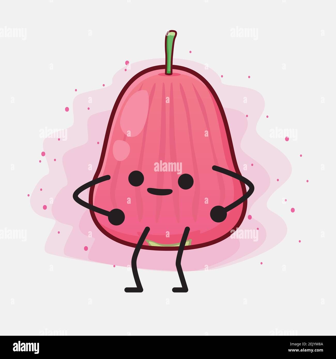 Vector Illustration of Java Apple Fruit Character with cute face ...