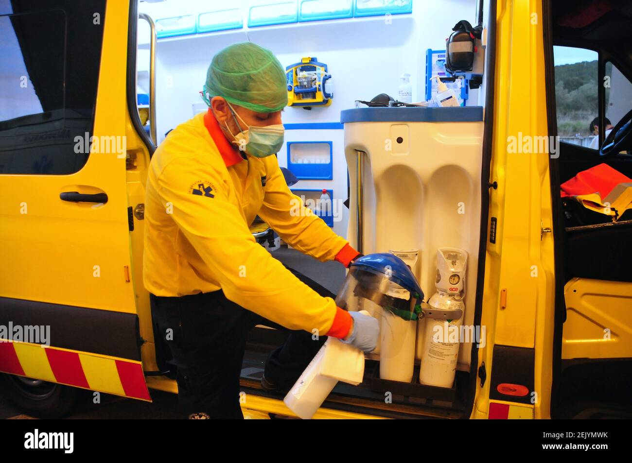 A health technician from the Catalan Emergency Medical Service ...