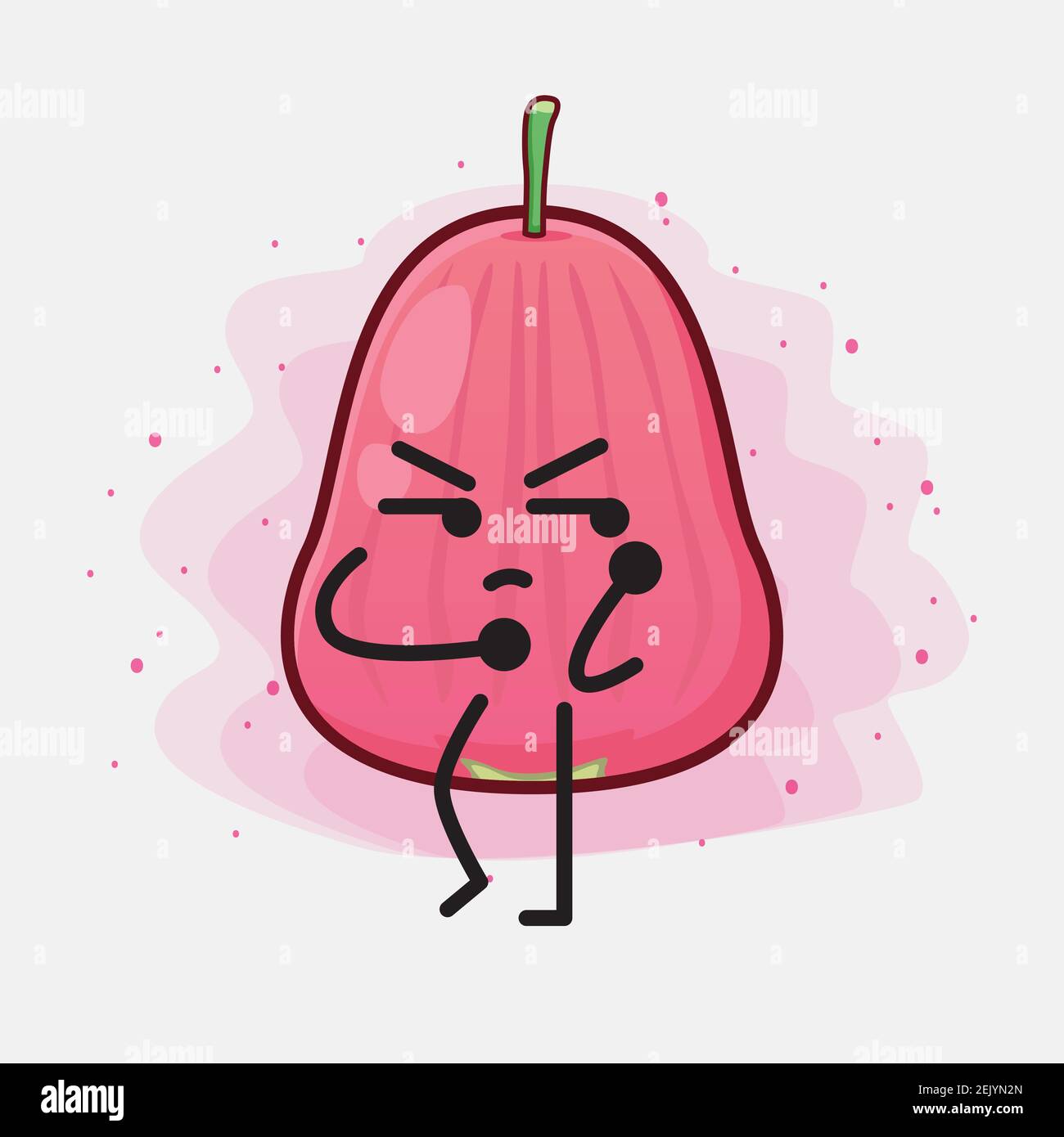 Vector Illustration of Java Apple Fruit Character with cute face ...