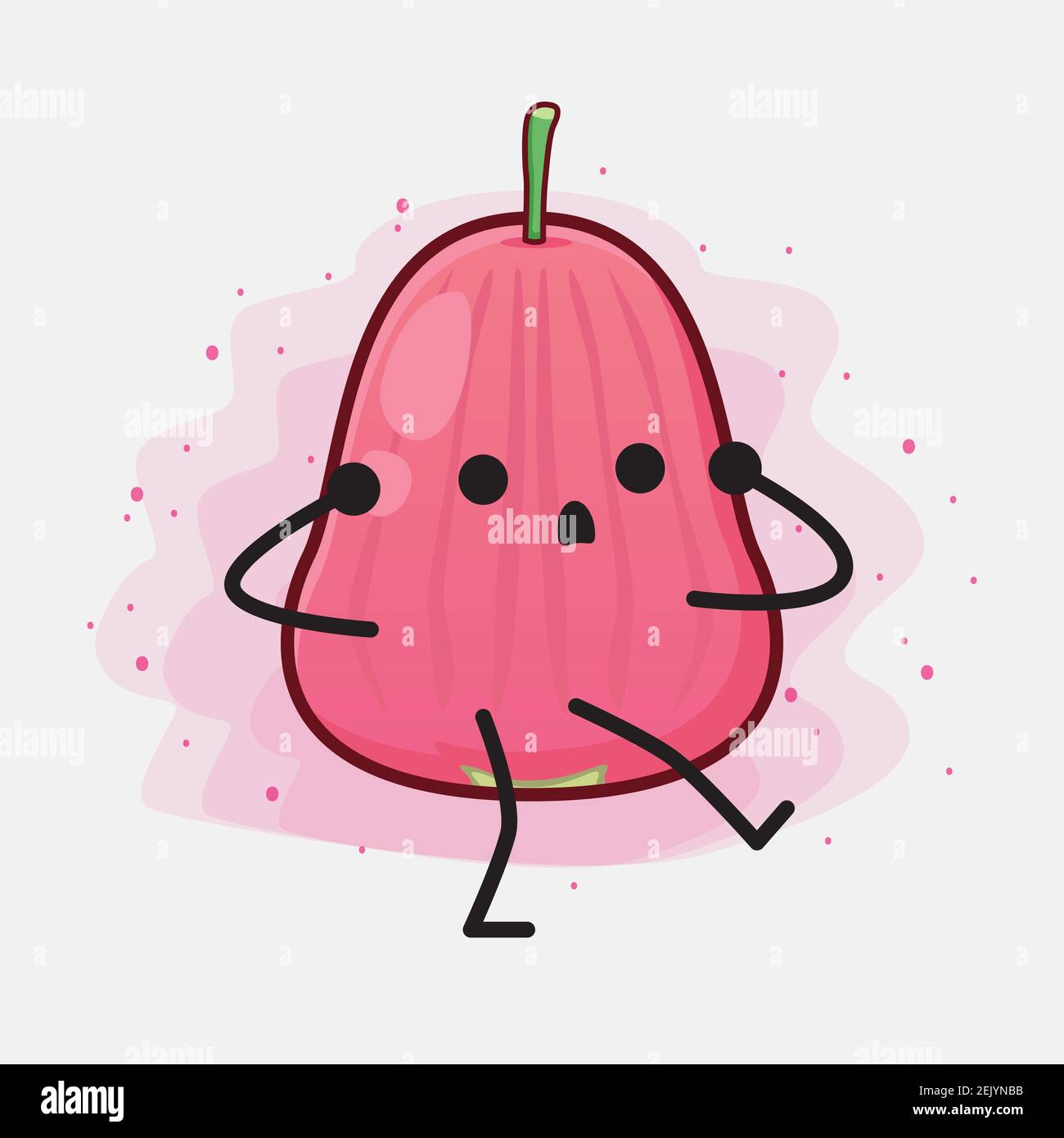 Vector Illustration of Java Apple Fruit Character with cute face ...
