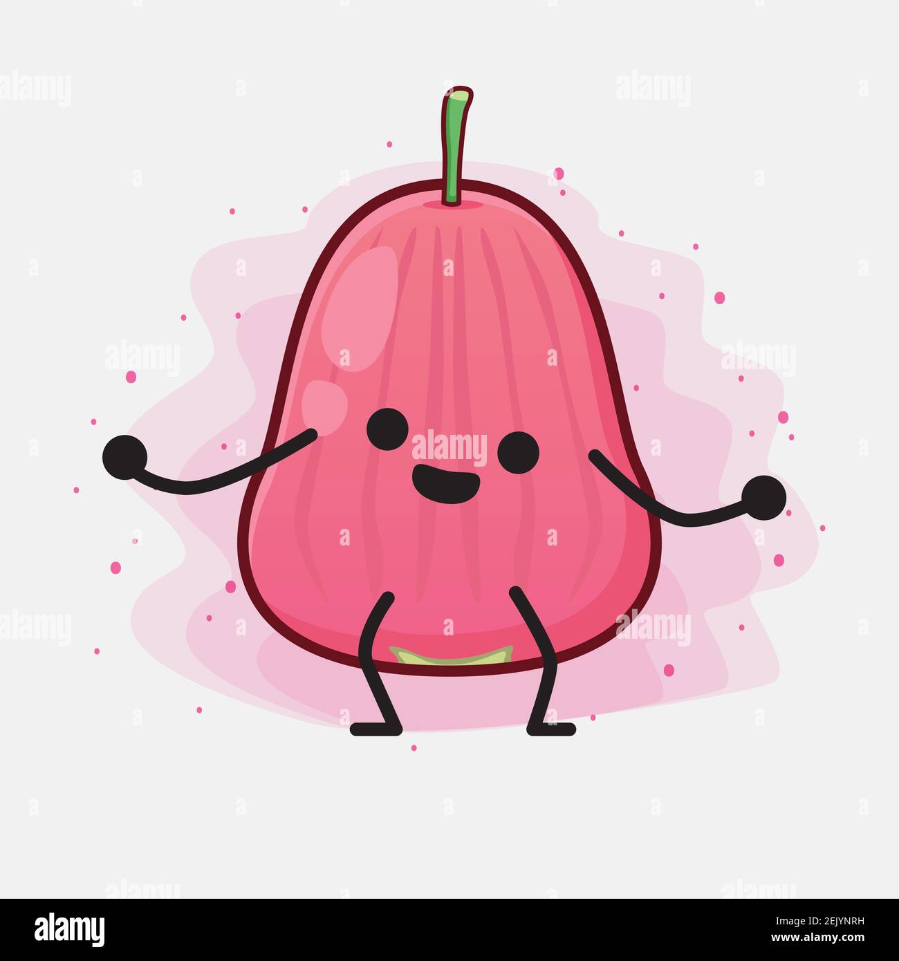 Vector Illustration of Java Apple Fruit Character with cute face ...