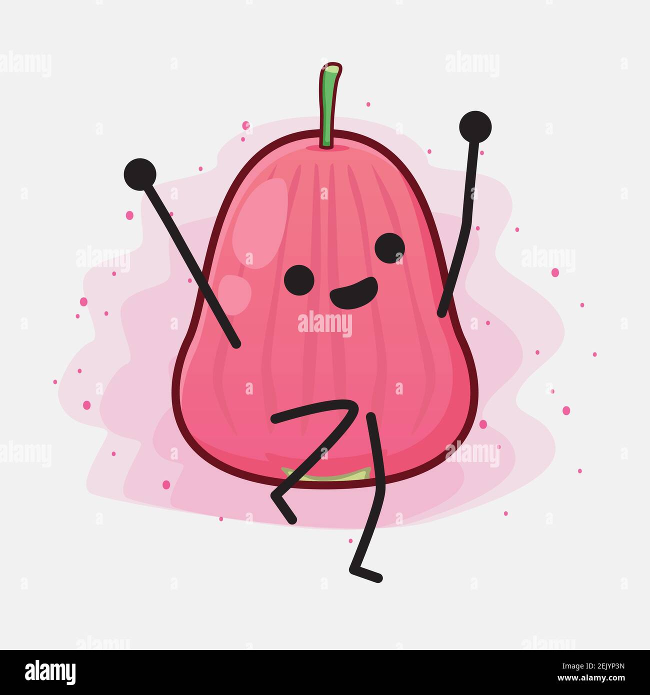 Vector Illustration of Java Apple Fruit Character with cute face ...