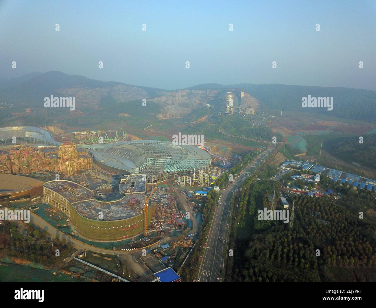 An aerial view of the Dragon Valley, the to-be largest Asia's indoor ...