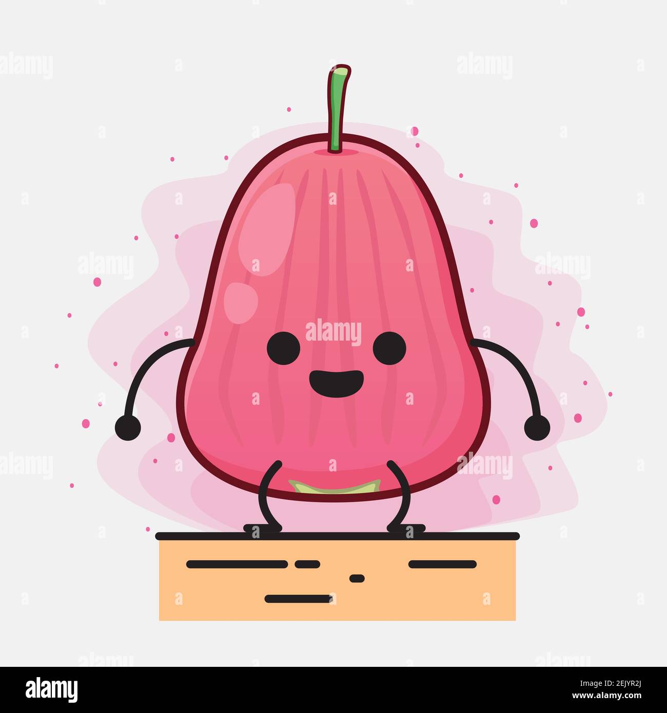 Vector Illustration of Java Apple Fruit Character with cute face ...