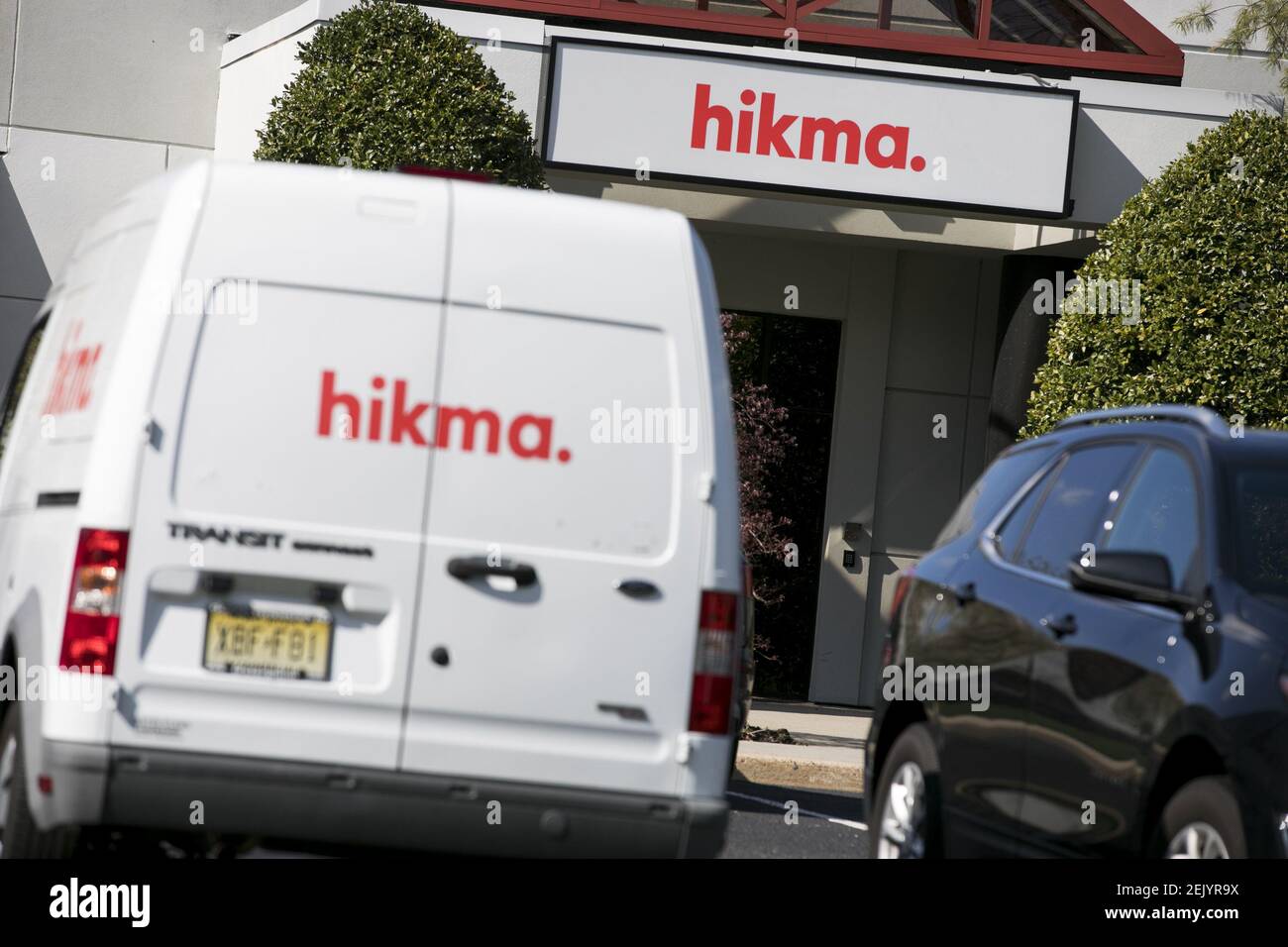 A logo sign outside of a facility occupied by Hikma Pharmaceuticals in ...