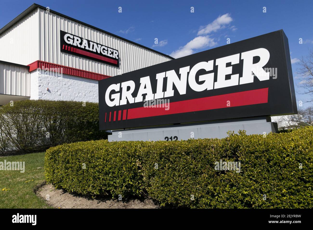 A logo sign outside of a facility occupied by W. W. Grainger in ...
