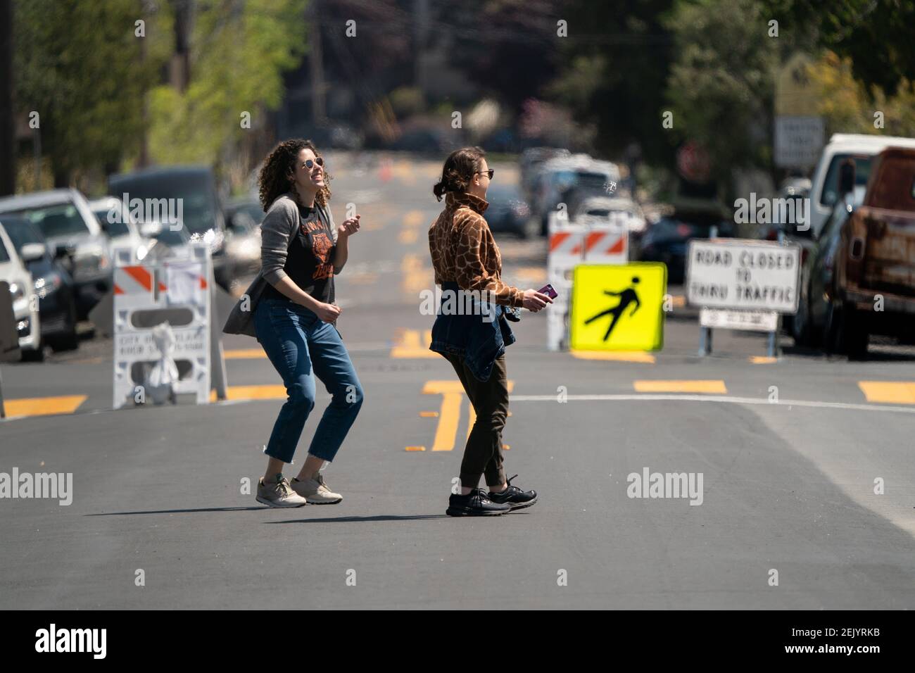 Deirdre Hirschtritt, dancing left, and Keren Reichler enjoy the ...