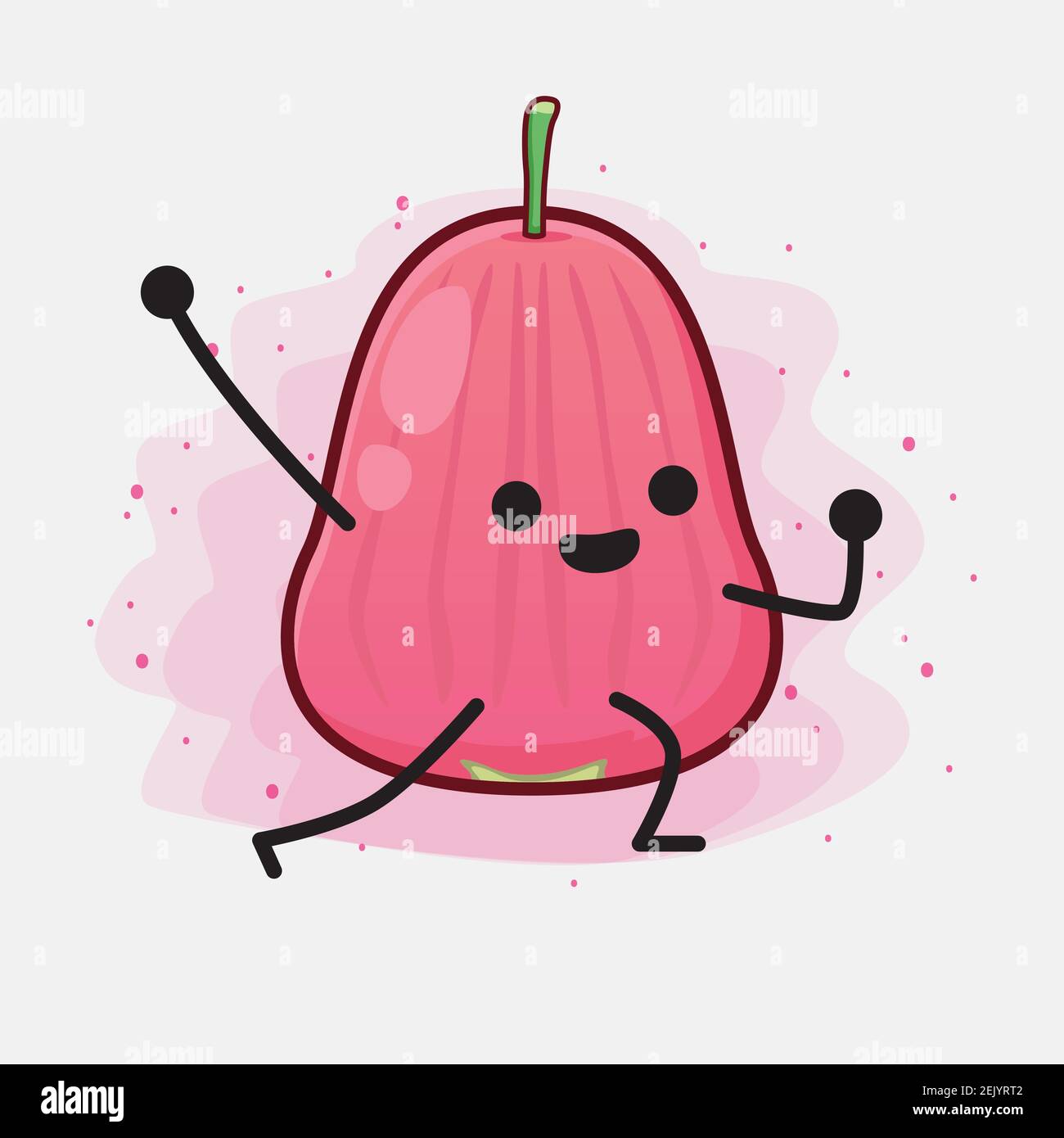 Vector Illustration of Java Apple Fruit Character with cute face ...