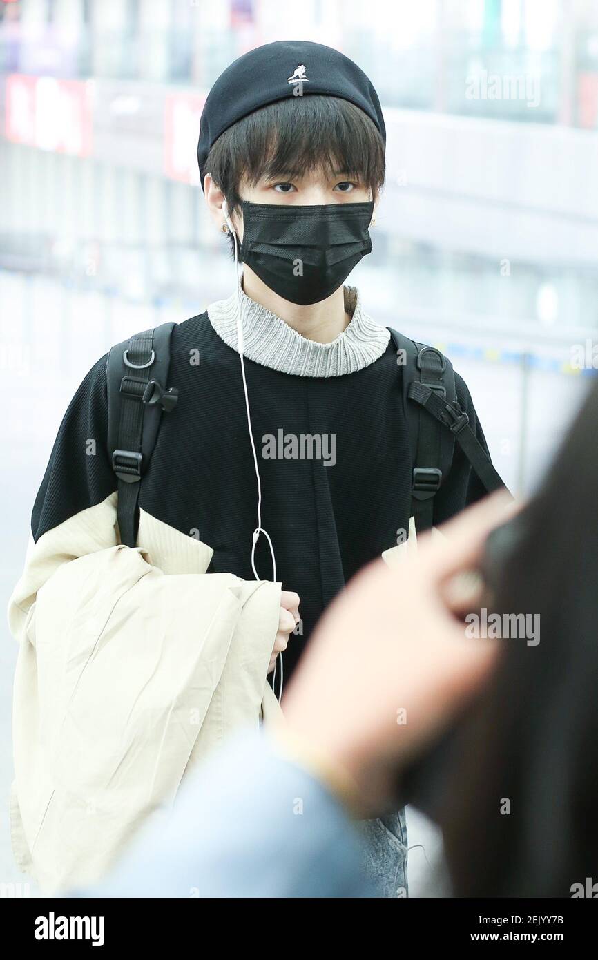 Chinese actor Liu Junhao arrives in an airport in Beijing, China, April ...