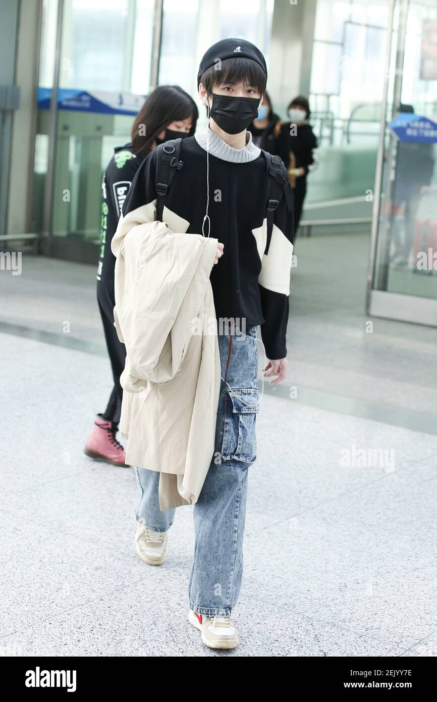 Chinese actor Liu Junhao arrives in an airport in Beijing, China, April ...