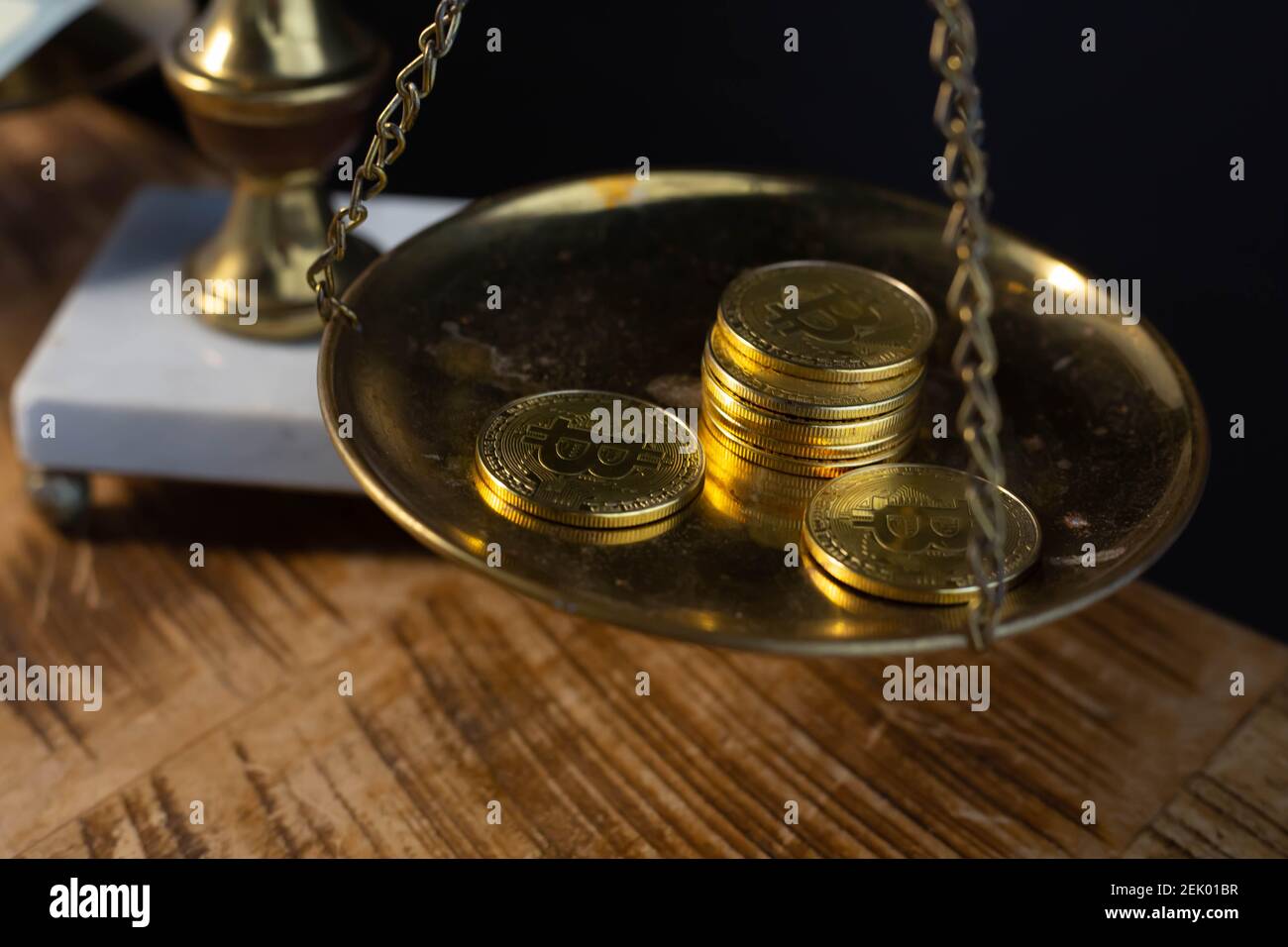 Bitcoins digital crypto currency golden coins logo Stock Photo - Alamy