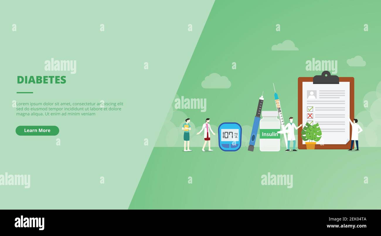 diabetes concept for website design template banner or slide ...