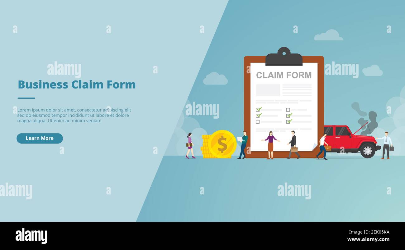 claim form on the clipboard concept for website design template banner ...