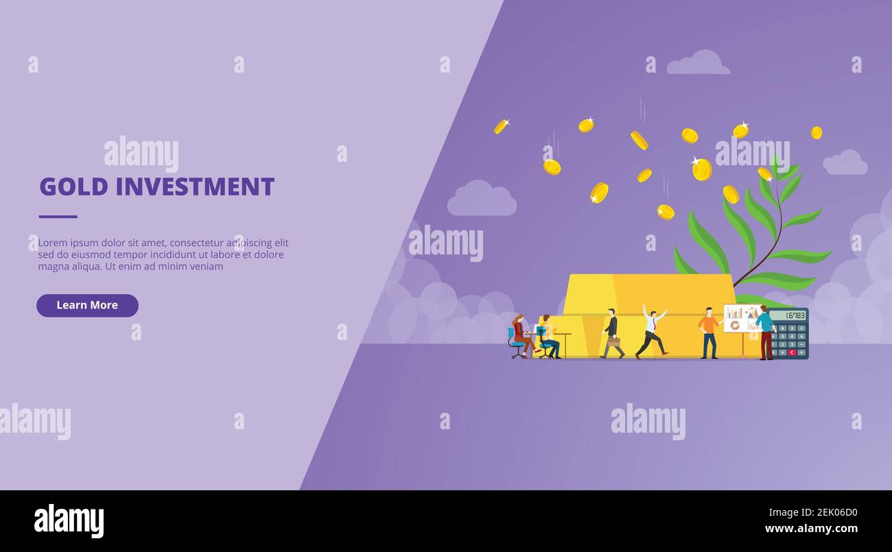 gold investment with gold bar and coin concept for website design ...