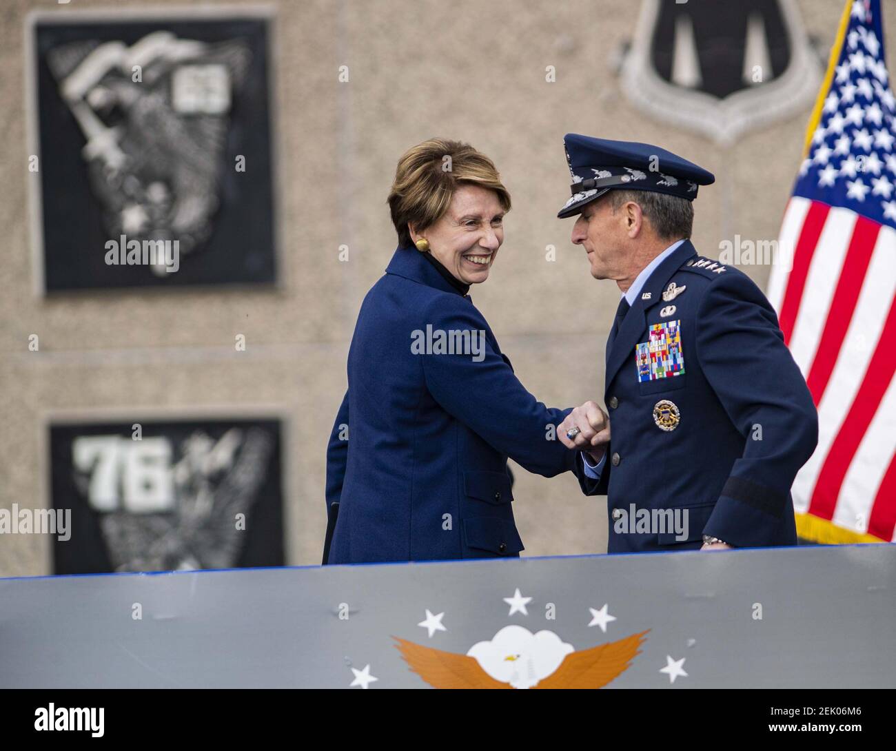 Barbara Barrett, secretary of the Air Force, and Gen. John Raymond, the ...
