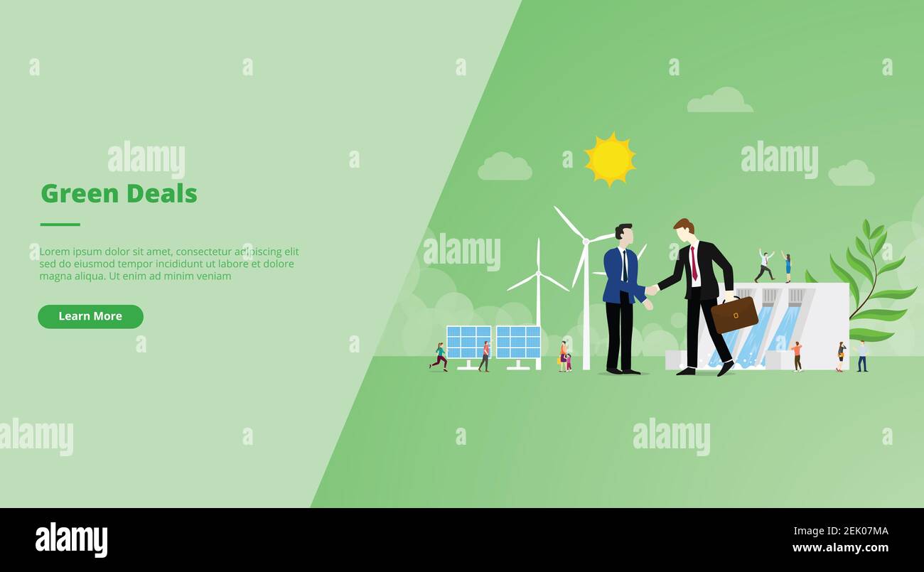 green deal agreement concept for website design template banner or ...