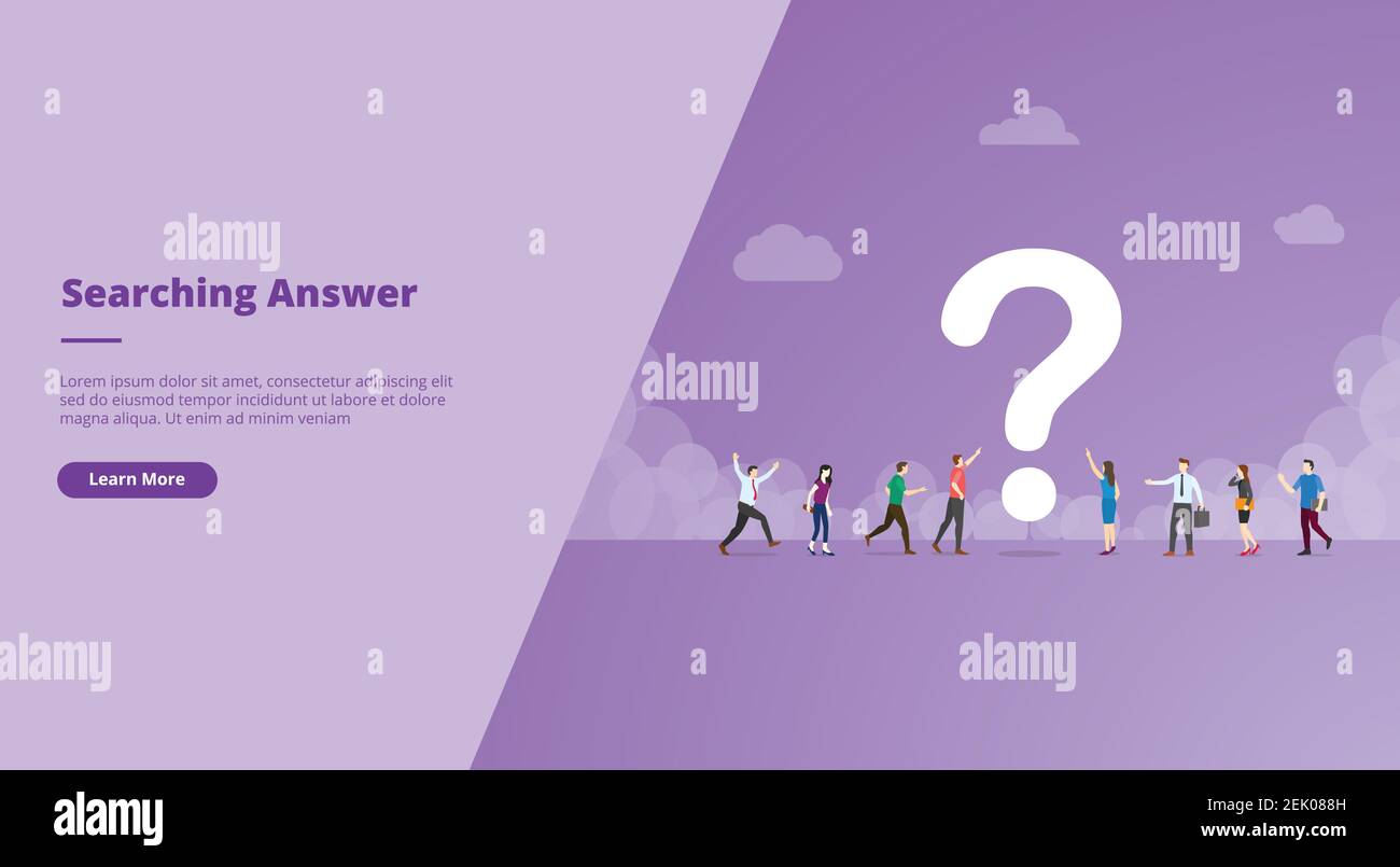 searching or search for answers concept for website design template ...