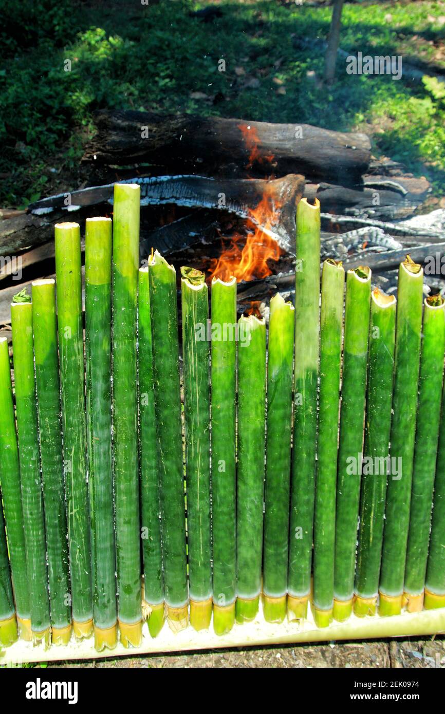 Bamboo sticks to make lemang during the holy month of Ramadan ...