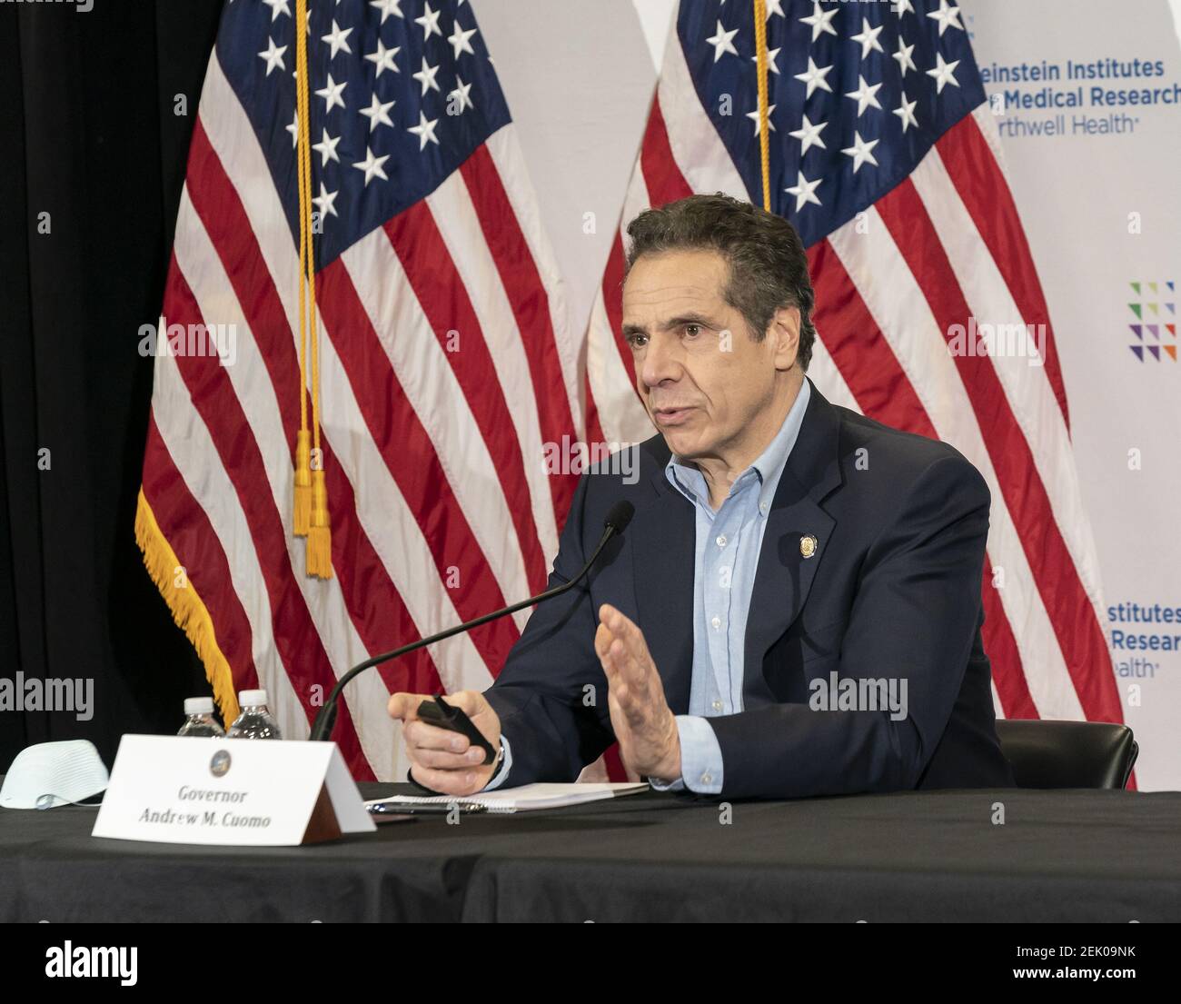 Governor Andrew Cuomo conducts daily briefing to media on COVID-19 ...