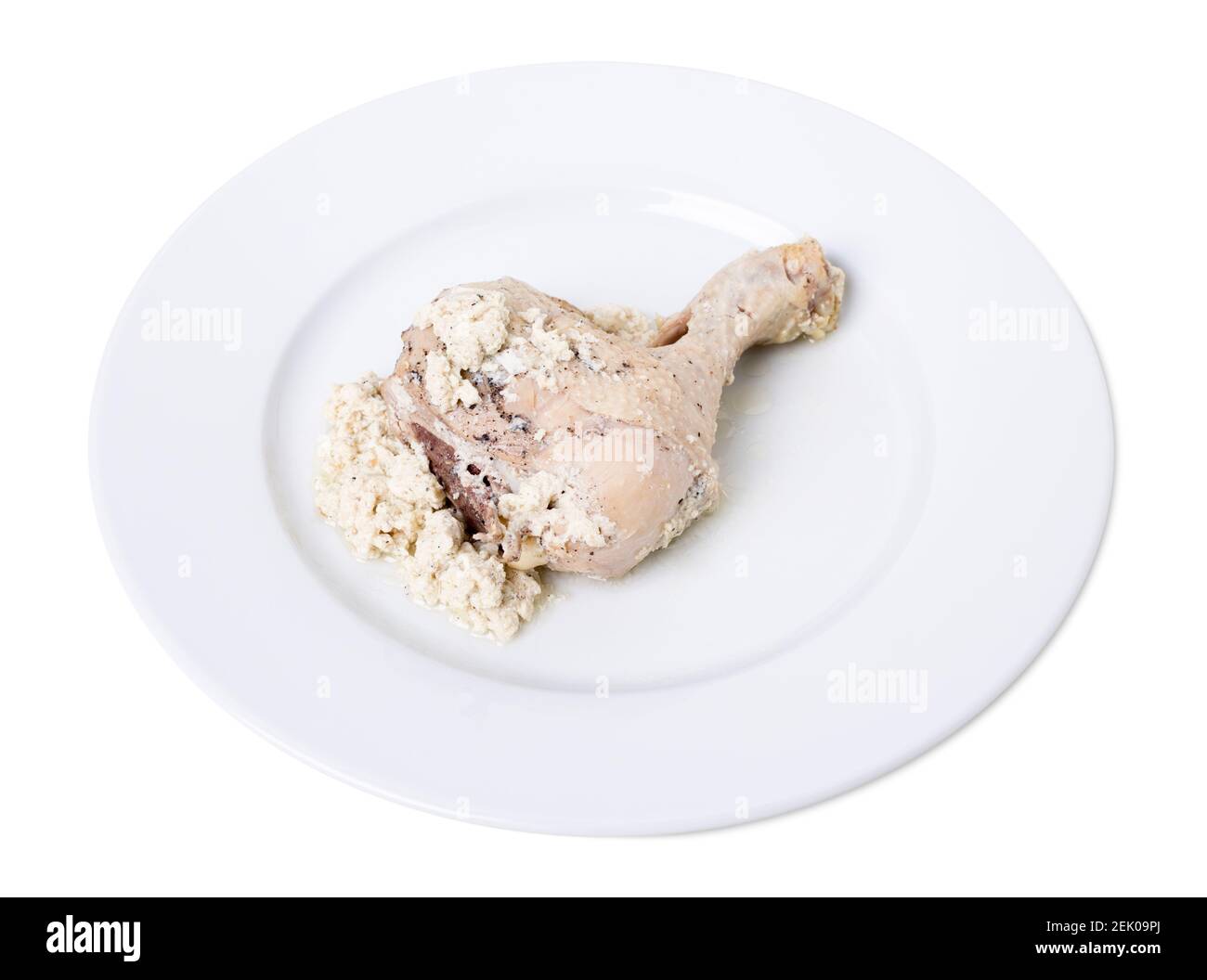 Homemade boiled chicken on plate Cut Out Stock Images & Pictures - Alamy