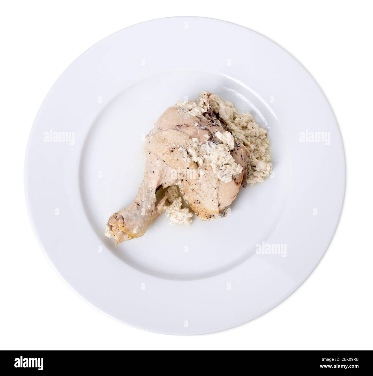 Homemade boiled chicken on plate Cut Out Stock Images & Pictures - Alamy