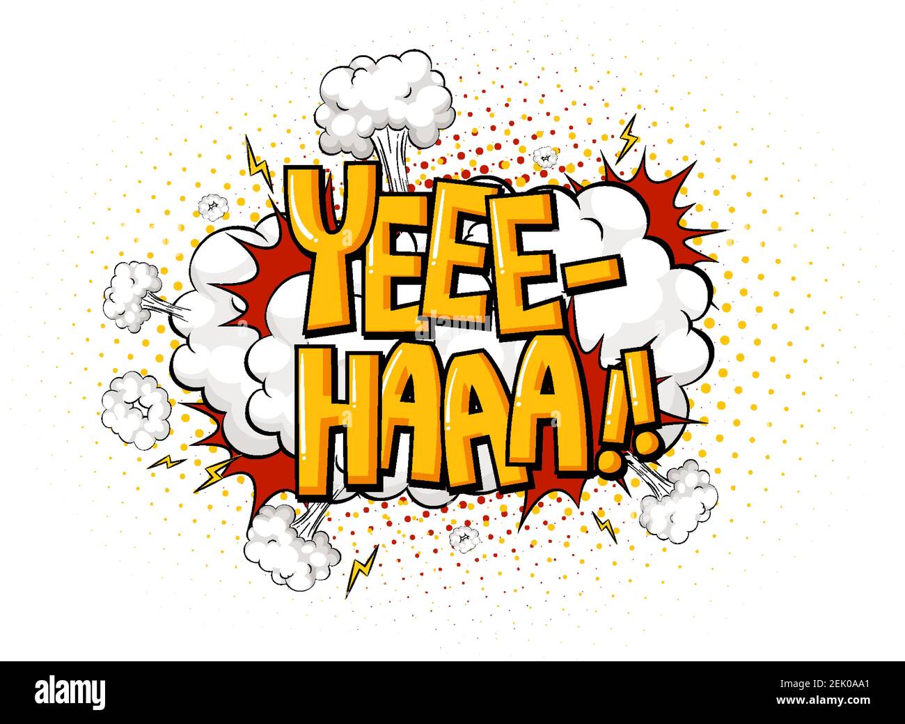 Comic speech bubble with yee-haa text illustration Stock Vector Image ...