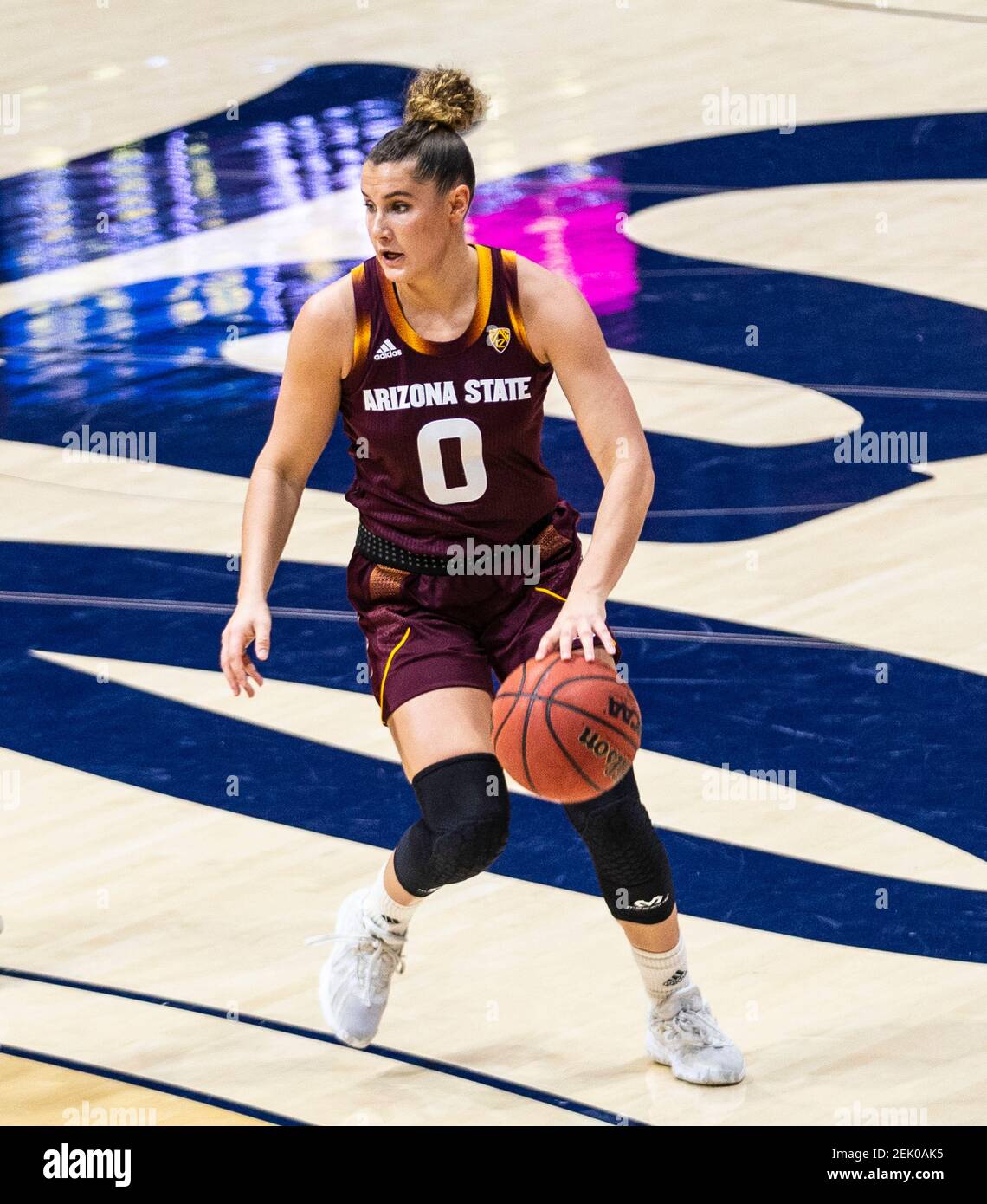 Berkeley, CA U.S. 21st Feb, 2021. A. Arizona State guard Taya Hanson (0 ...