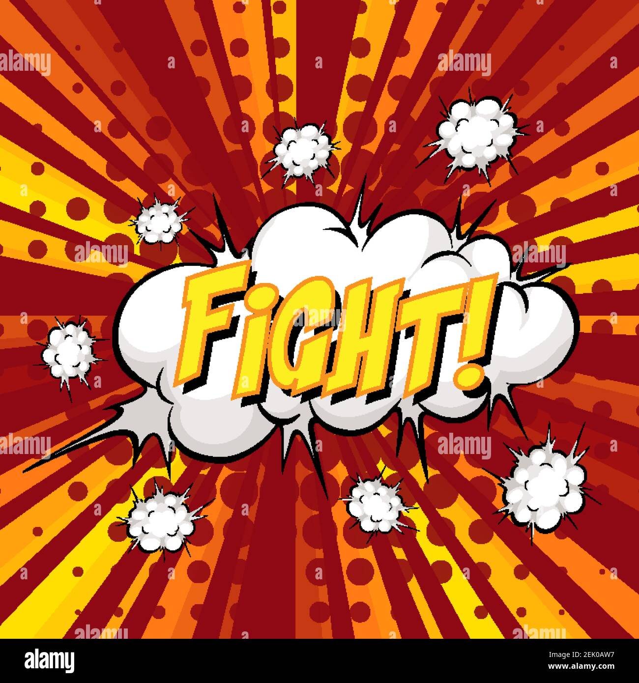 FIGHT wording comic speech bubble on burst illustration Stock Vector ...