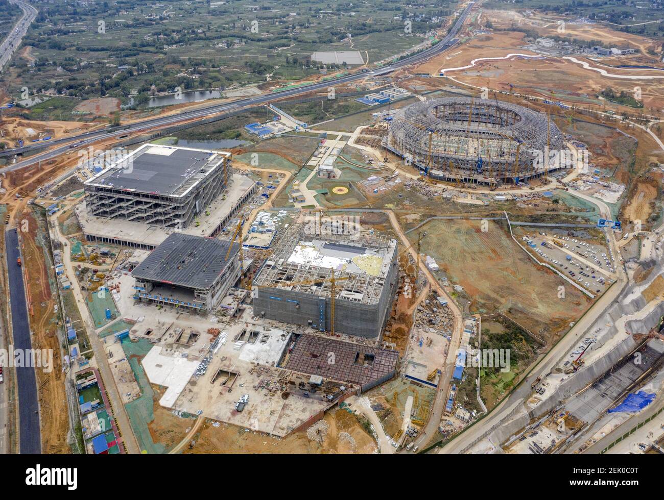 An aerial view of Dong'an Lake Stadium, at which 2021 Summer World ...