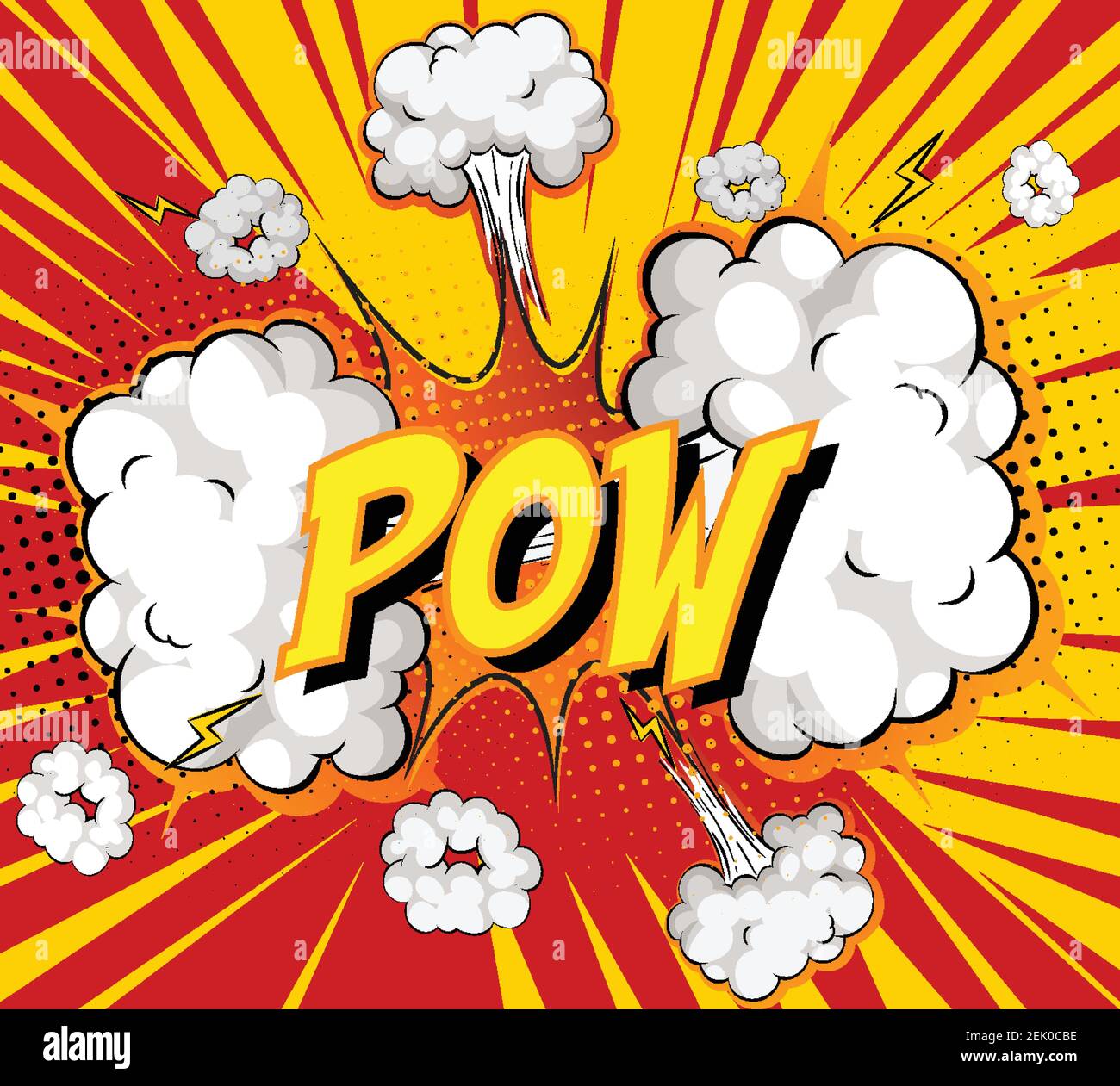 Word Pow on comic cloud explosion background illustration Stock Vector ...
