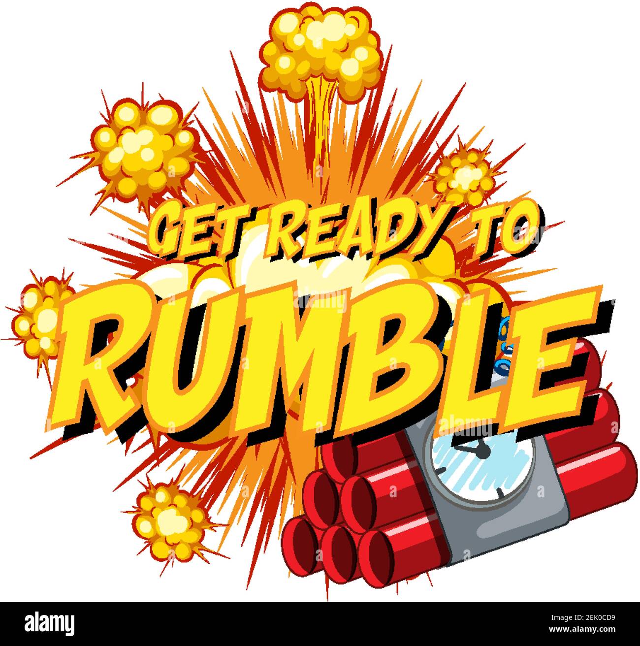 Comic speech bubble with get ready to rumble text illustration Stock ...
