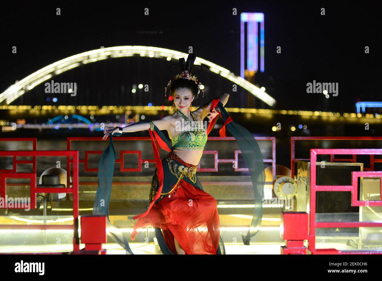 A performer plays Dunhuang Flying Apsaras Dance, which drew inspiration ...