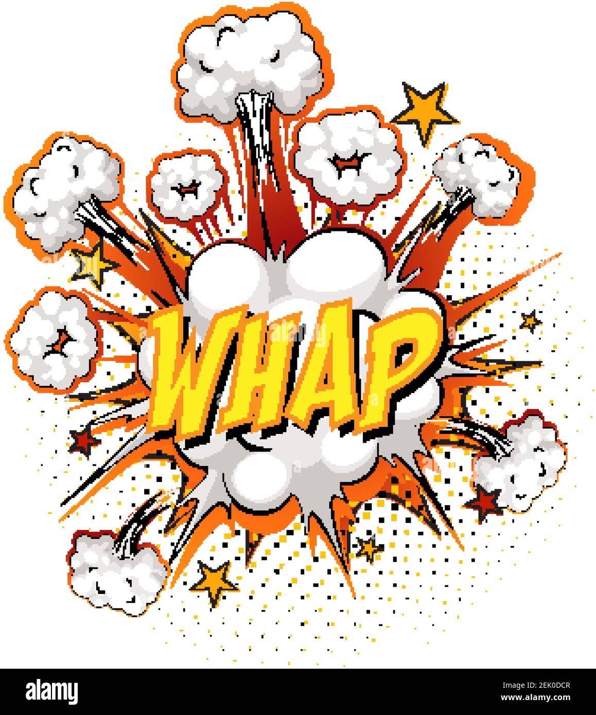 WHAP text on comic cloud explosion isolated on white background ...