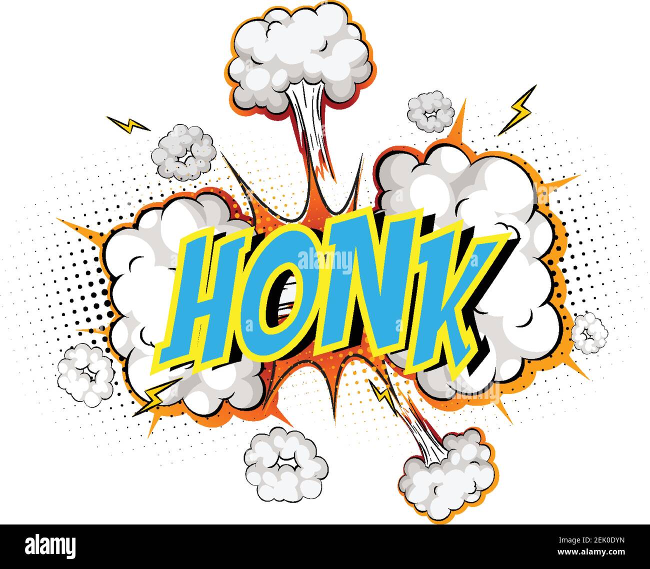 Word Honk on comic cloud explosion background illustration Stock Vector ...