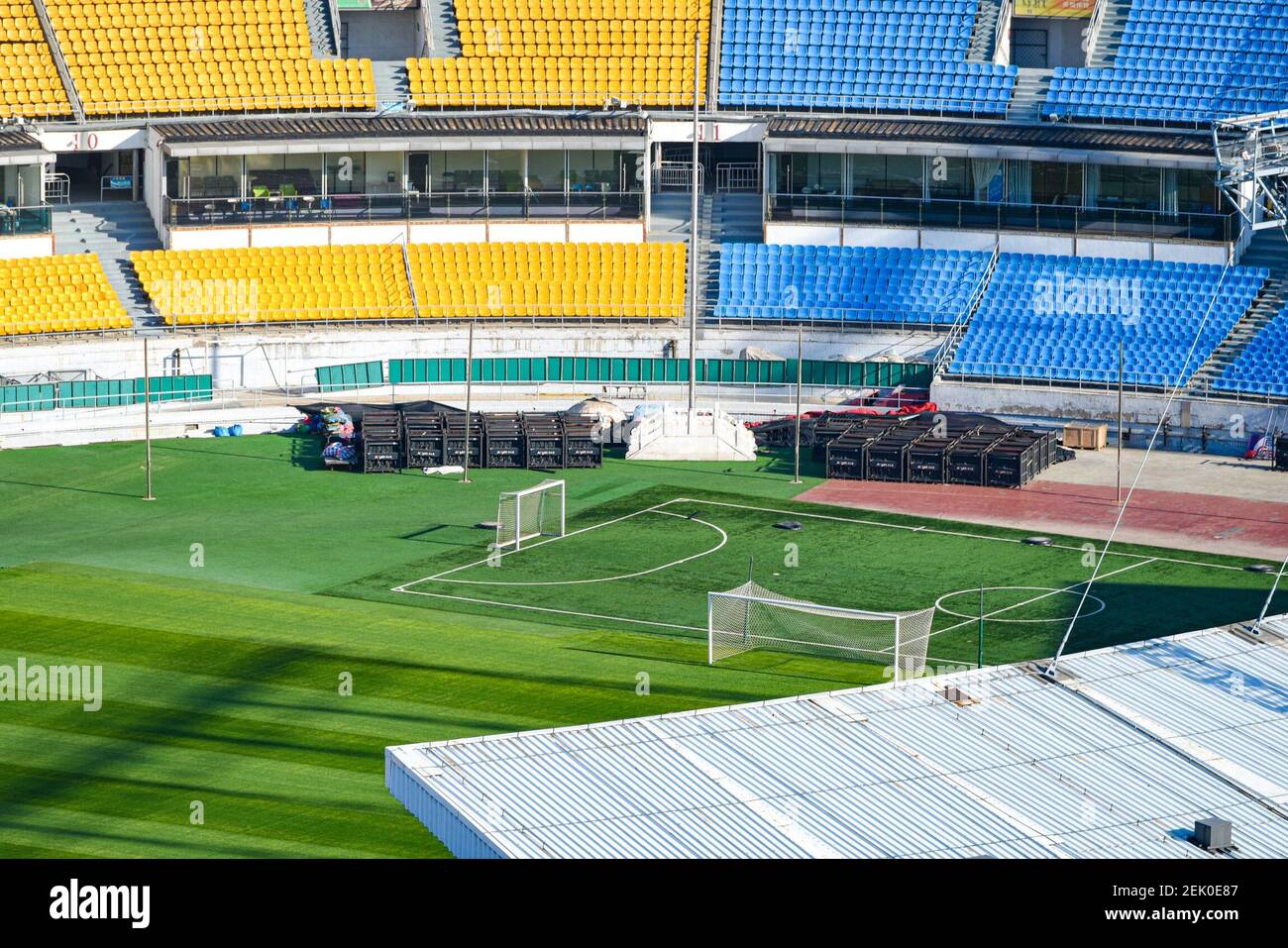 An aerial view of the Workers' Stadium, a multi-purpose stadium, which ...